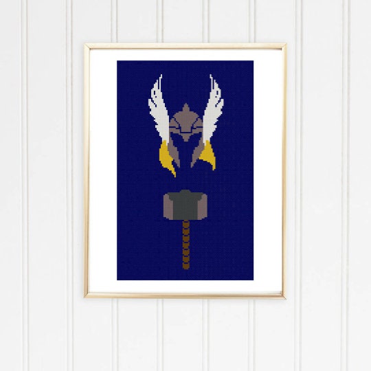 Thor Cross Stitch Pattern Avengers Cross Chart Avengers Xstitch Marvel ...