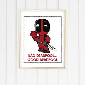Deadpool Cross Stitch Pattern Deadpool Crossstitch Marvel Cross Stitch ...