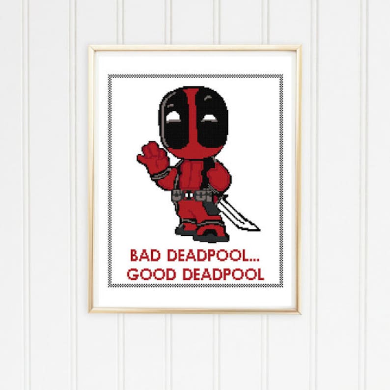 Deadpool Cross Stitch Pattern Deadpool Crossstitch Marvel Cross Stitch ...