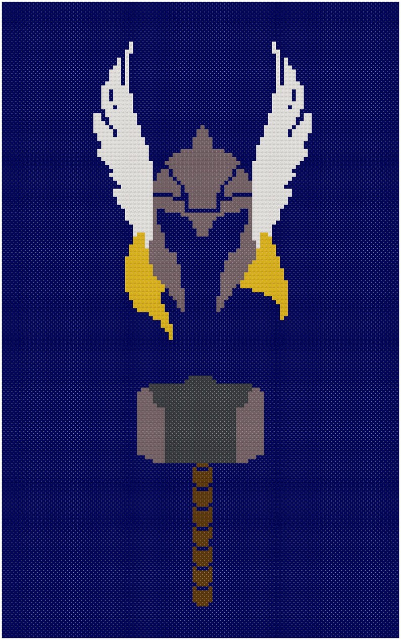 Thor Cross Stitch Pattern Avengers Cross Chart Avengers - Etsy