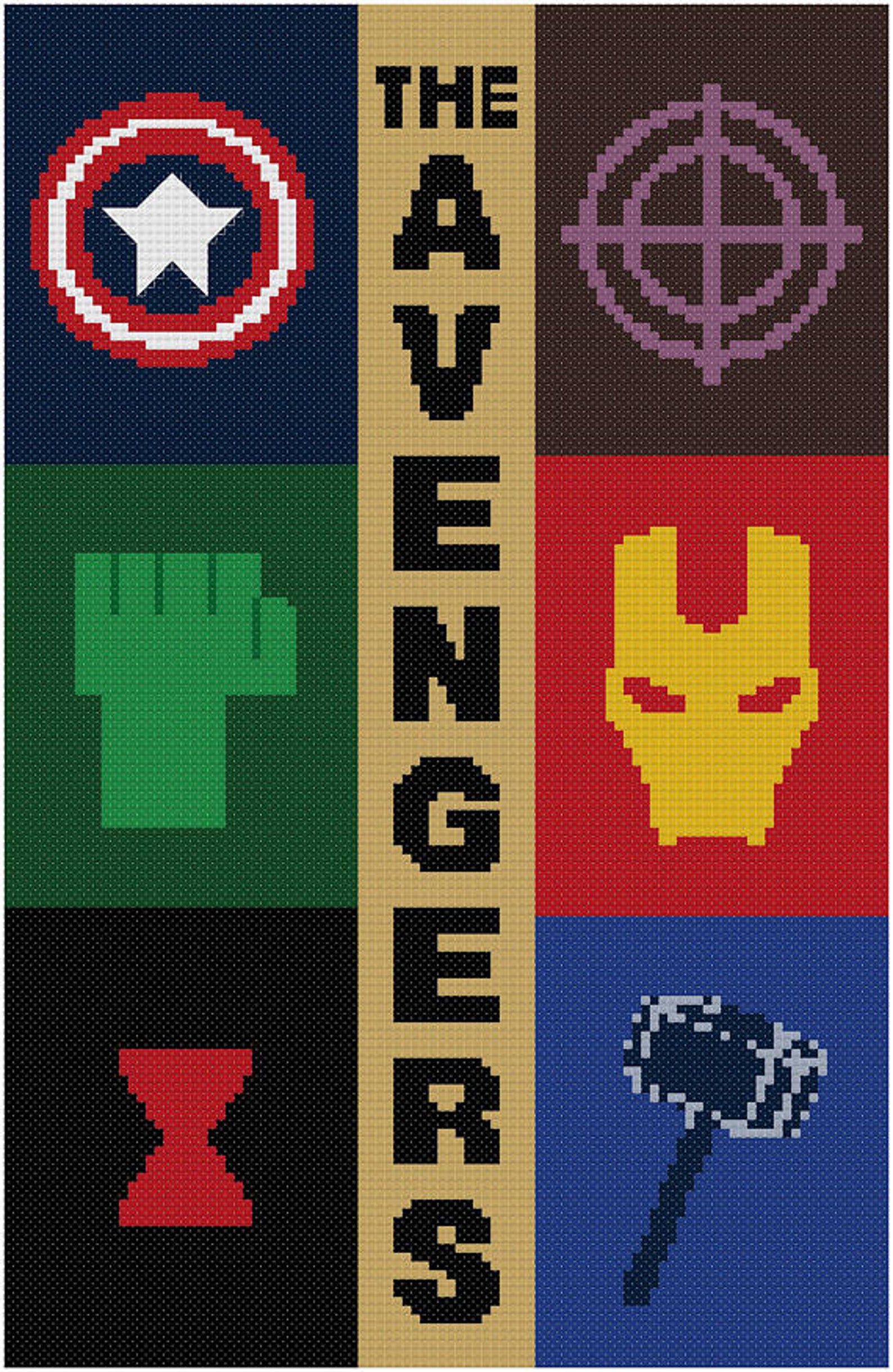 Avengers Cross Stitch Pattern Avengers Cross Chart Avengers Xstitch ...