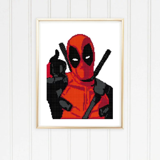 Deadpool Cross Stitch Pattern Deadpool Crossstitch Marvel Cross Stitch ...