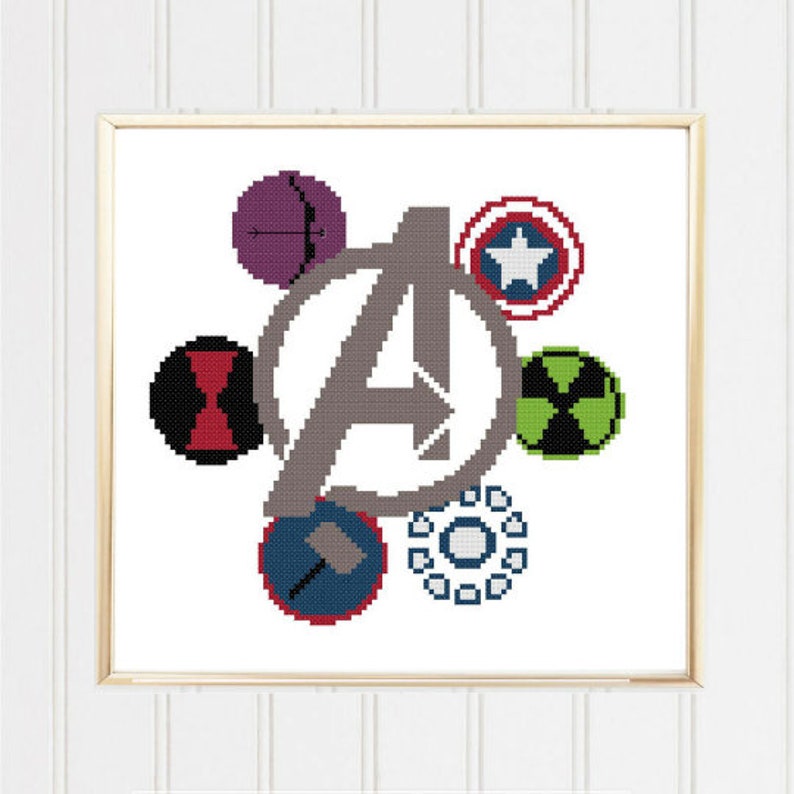 Avengers Cross Stitch Pattern Avengers Cross Marvel Cross Stitch ...