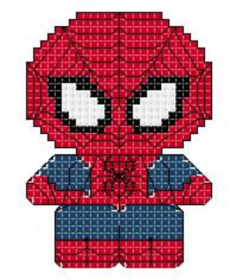 Spiderman Cross Stitch Pattern Cute Spiderman Modern Cross Stitch Spiderman Chart Spiderman