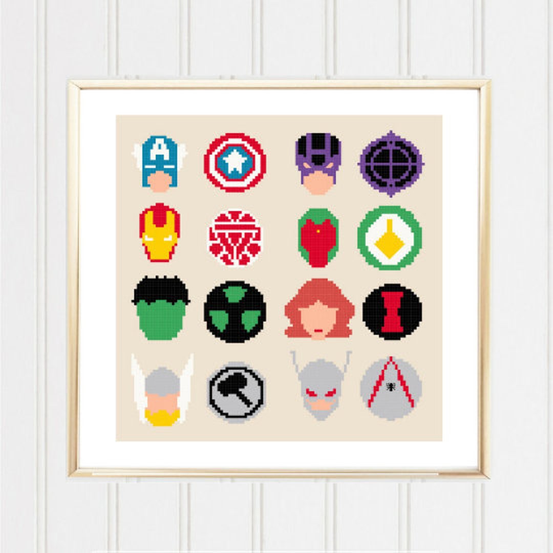Avengers Cross Stitch Pattern Avengers Cross Marvel Cross Stitch ...