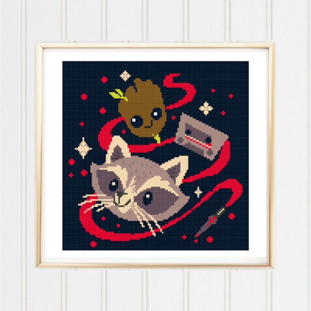 Baby Groot Cross Stitch Pattern Guardians of the Galaxy Dancing Groot ...