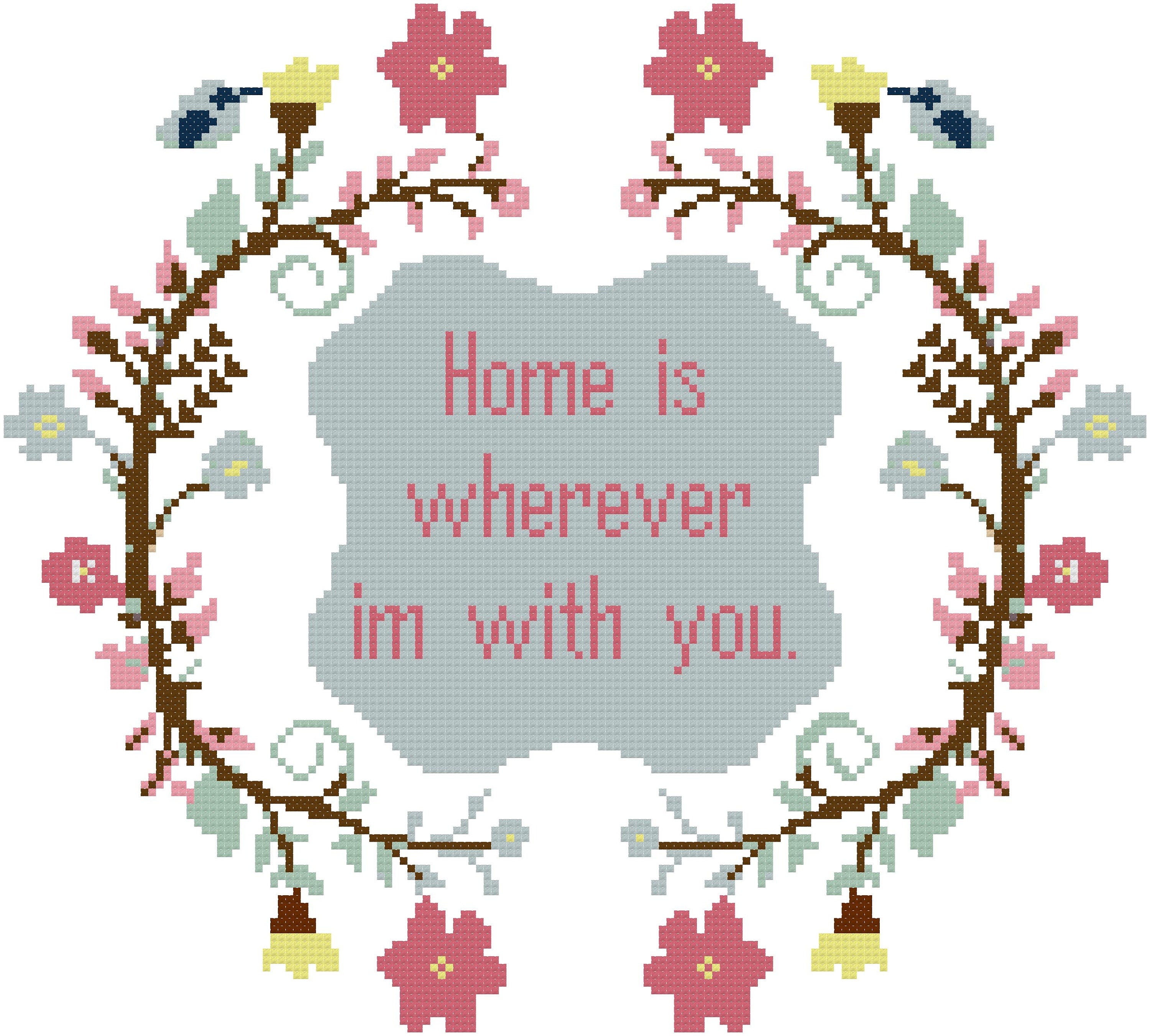 Floral Cross Stitch Pattern Cross Stitch Flowers Flower Cross Stitch ...