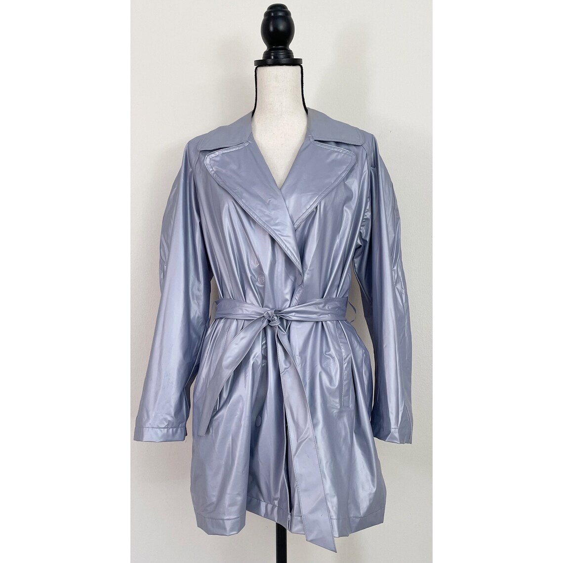 Vintage Y2K Vinyl Trench Coat - Etsy