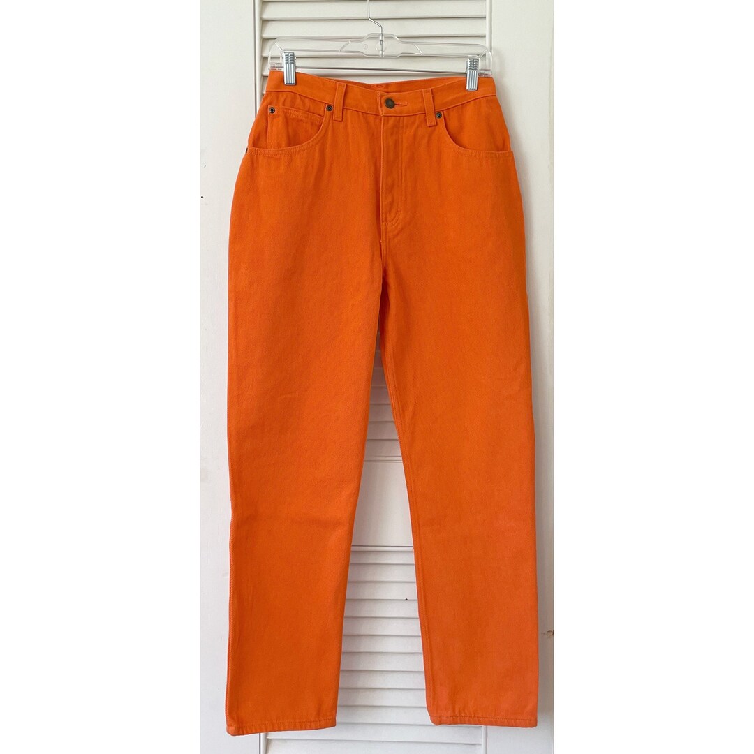 Vintage 1990s | Deadstock Orange Jeans - Etsy