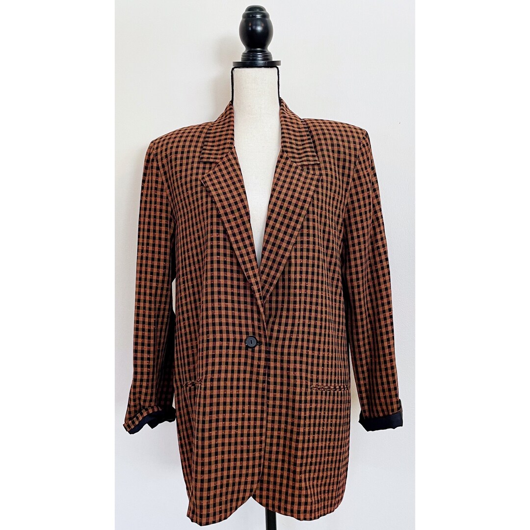 Vintage 1980s | Buffalo Plaid Oversized Blazer - Etsy