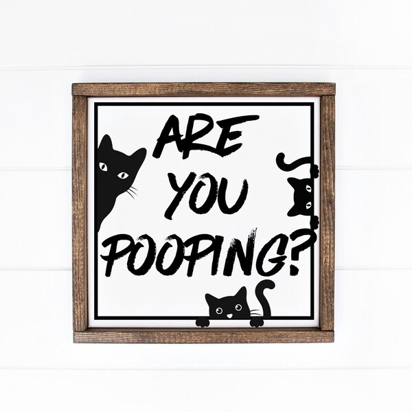 Are You Pooping Cat Sign - Etsy