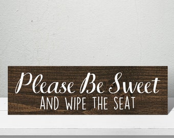 Please Wipe Sign - Etsy