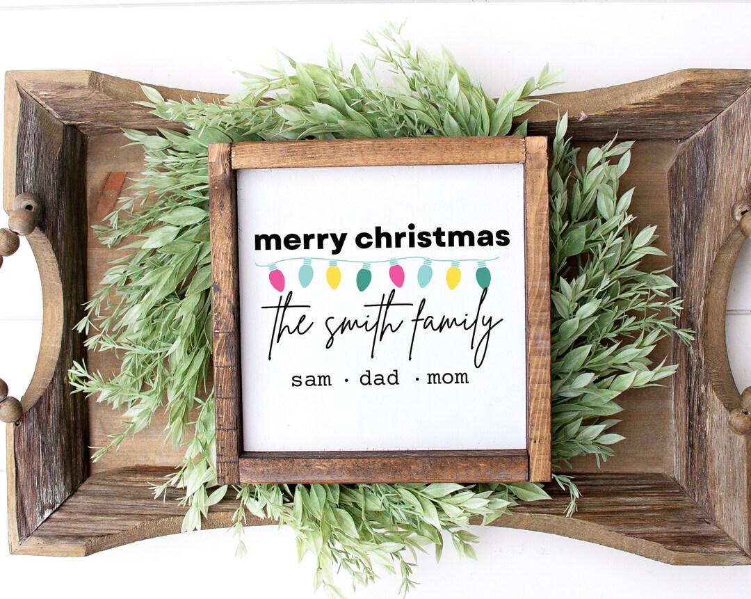 Family Name Merry Christmas Sign Christmas Last Name Wood - Etsy