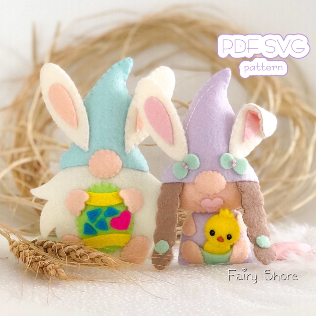 Easter Gnomes PDF SVG Felt Pattern Easy Easter DIY Bunny - Etsy
