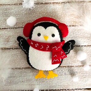 Felt Penguin Ornament Sewing Pattern: DIY Christmas Decor (PDF & SVG ...