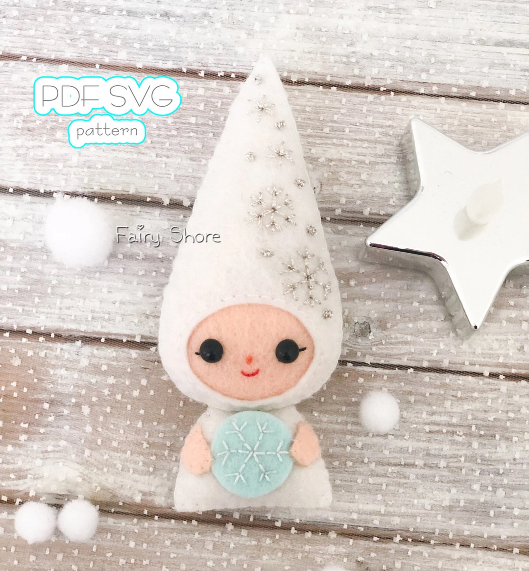 Winter Gnome Felt Pattern PDF SVG, Cute Gnome Hand Sewing Pattern, DIY ...