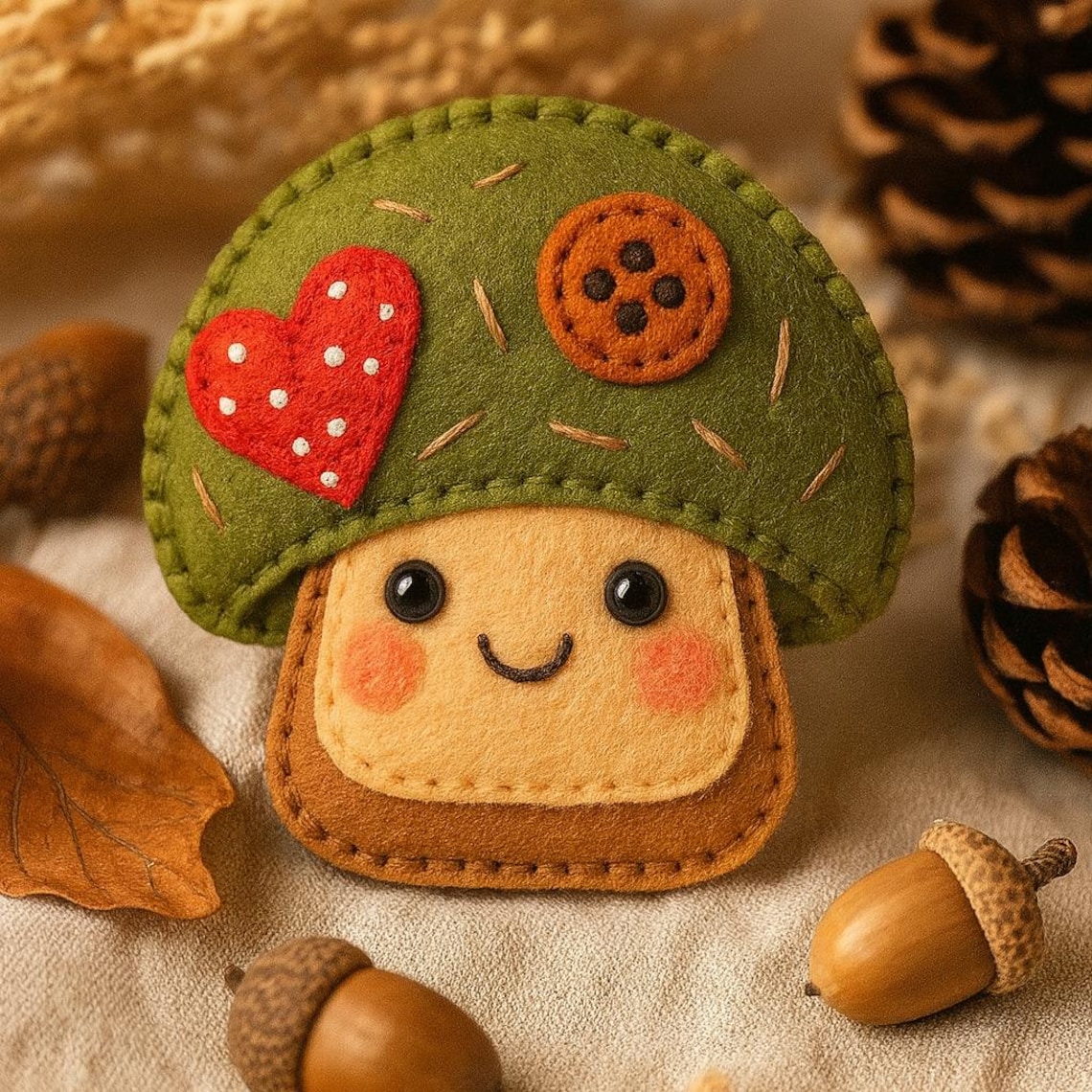 Mushroom Sewing Pattern: Felt Ornament DIY Autumn Fall Decor (PDF SVG ...