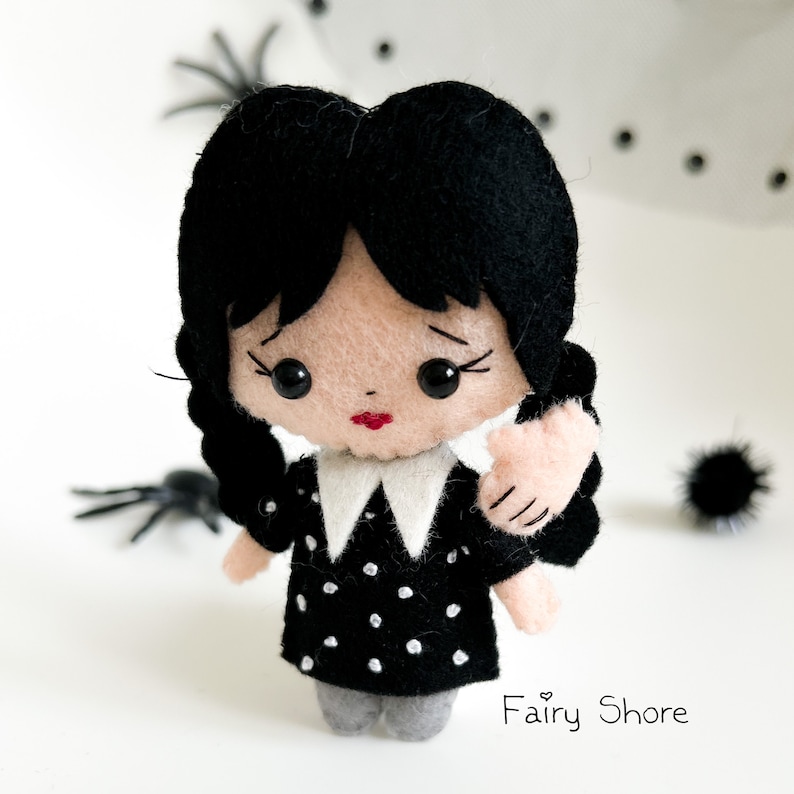 Wednesday Addams Felt Doll Sewing Pattern: DIY Halloween Decor (PDF ...