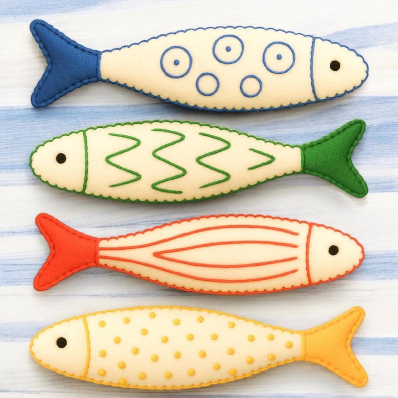 Felt Sardines Sewing Pattern: Coastal Fish Ornaments (PDF & SVG) - Etsy