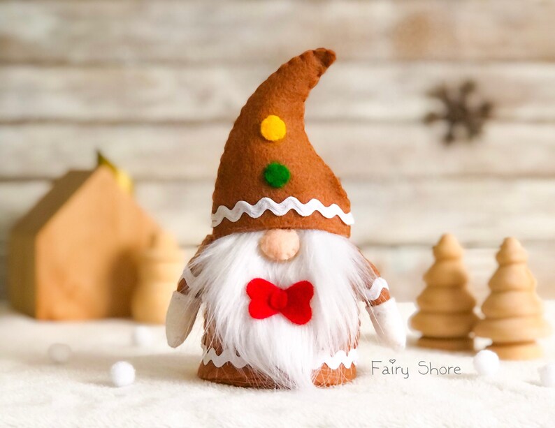 Christmas Gingerbread Man Gnome Felt Sewing Pattern PDF SVG - Etsy