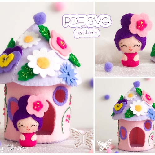 Felt House Sewing Pattern Fairy Felt Play House DIY Sewing - Etsy