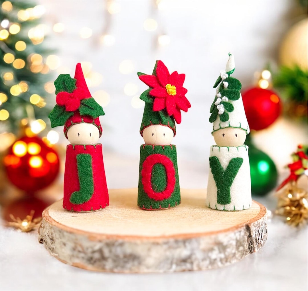 Christmas Peg Doll Sewing Pattern: DIY Felt Ornaments (PDF & SVG) - Etsy