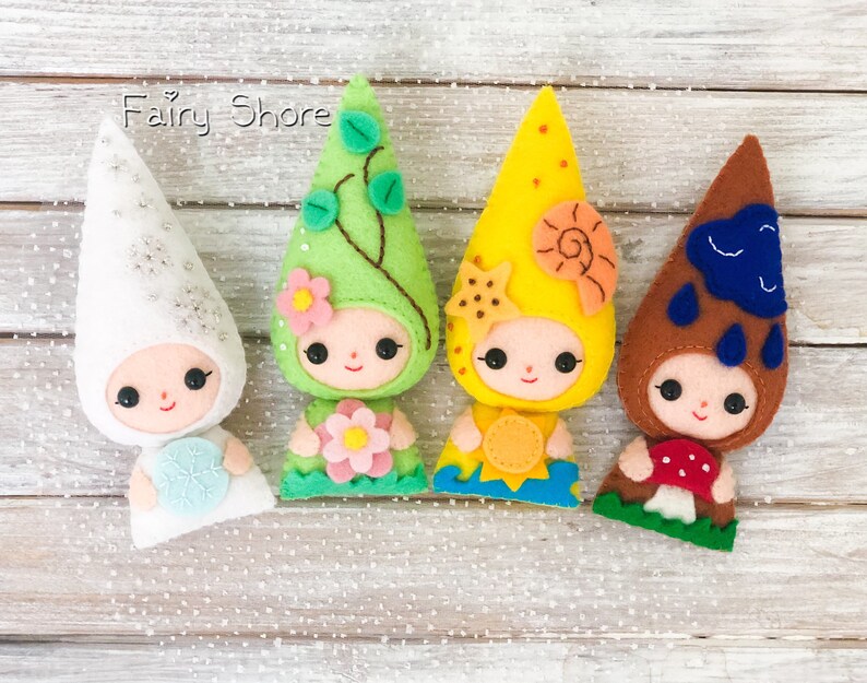 Four Seasons Gnomes PDF SVG Felt Pattern. Winter Spring | Etsy