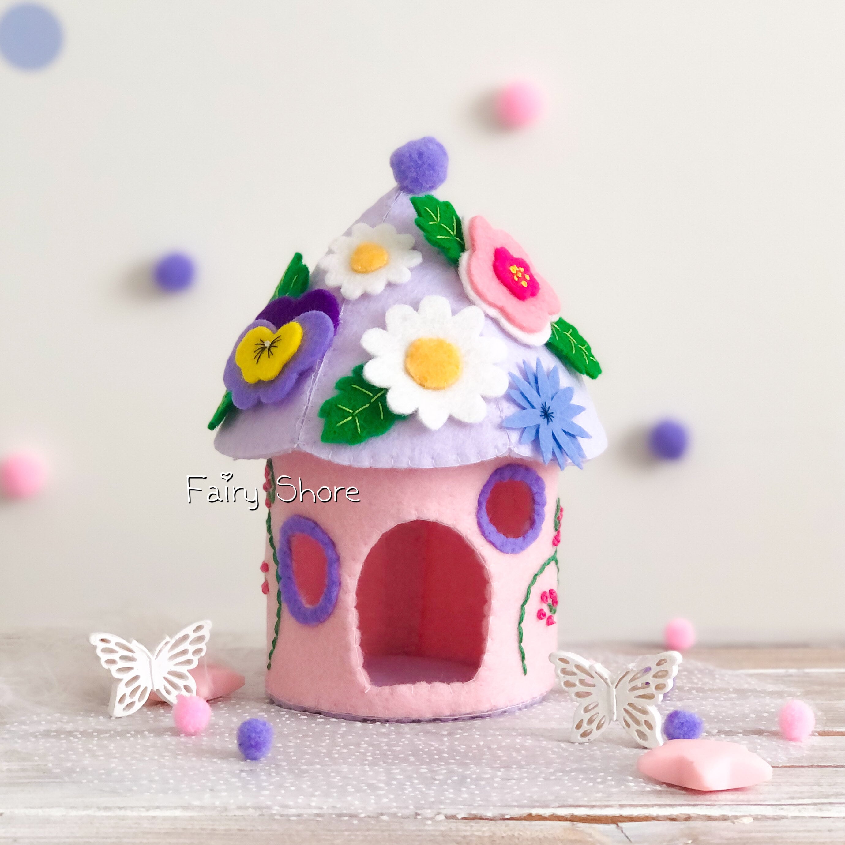 Spring Flowers House With a Tiny Fairy PDF SVG Felt Sewing | Etsy