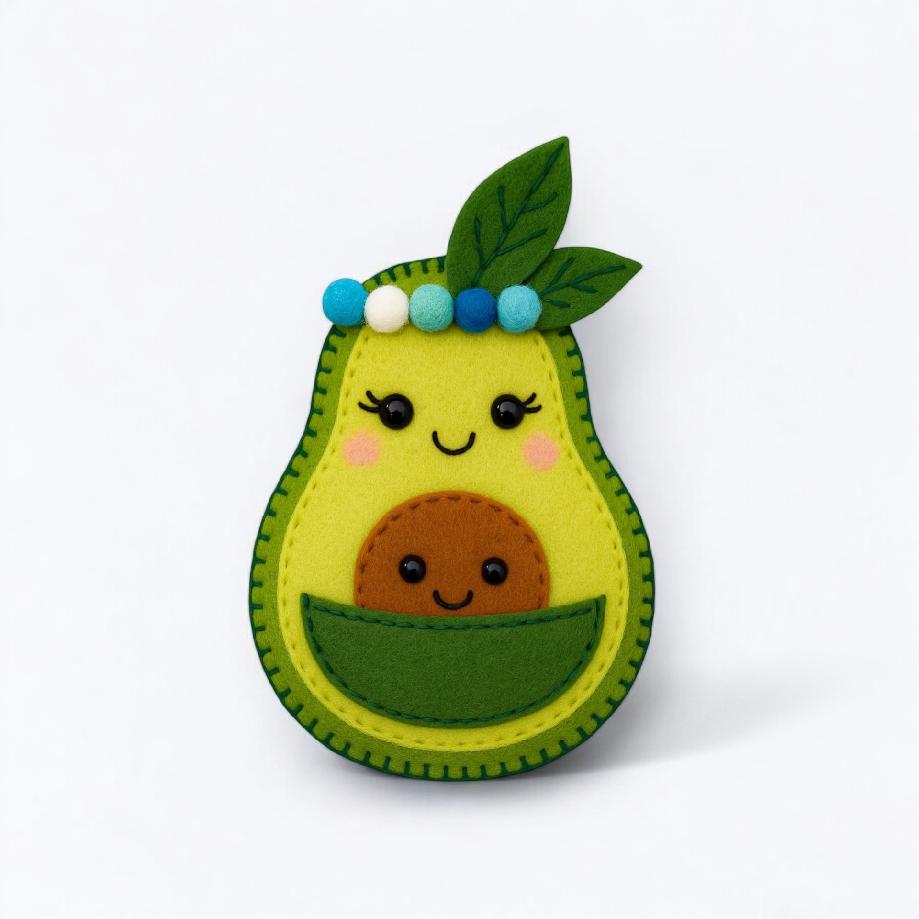 Felt Avocado Mom and Baby Sewing Pattern: DIY Kawaii Ornament (PDF SVG ...