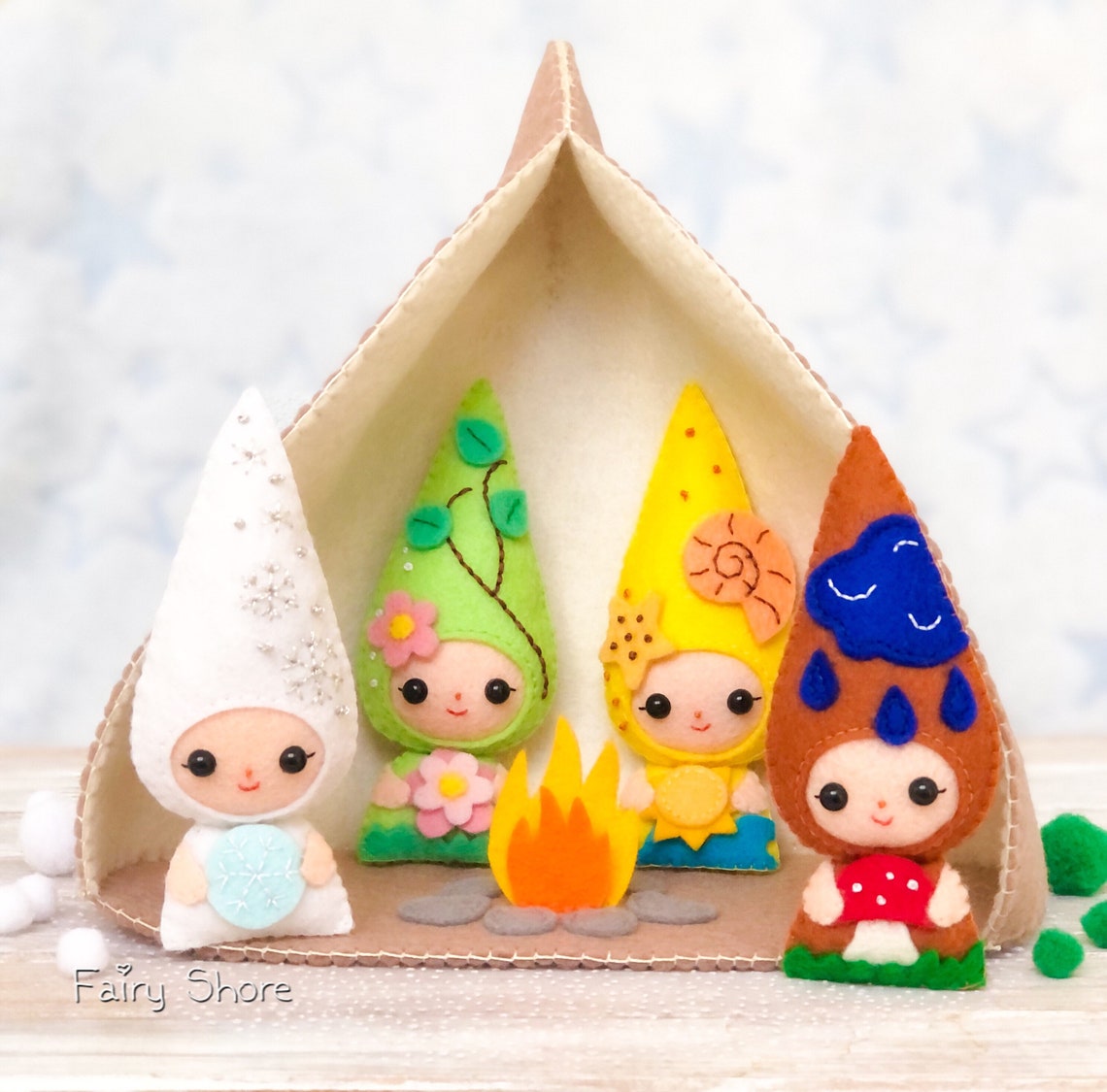 Four Seasons Gnomes PDF SVG Felt Pattern. Winter Spring | Etsy