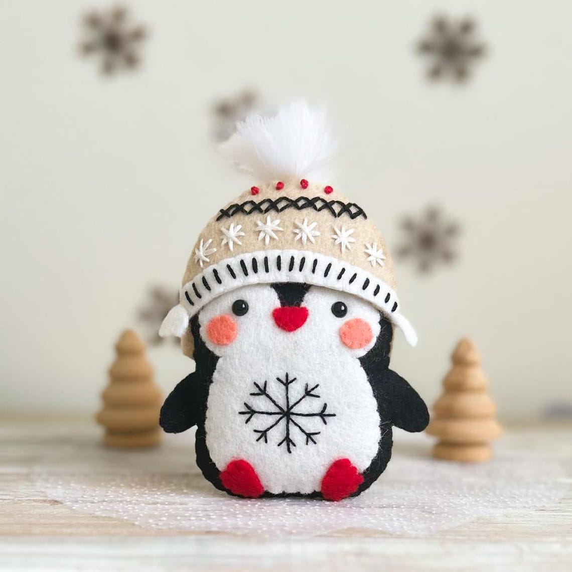 Felt Penguin Ornament Sewing Pattern: Winter Christmas DIY (PDF Pattern ...
