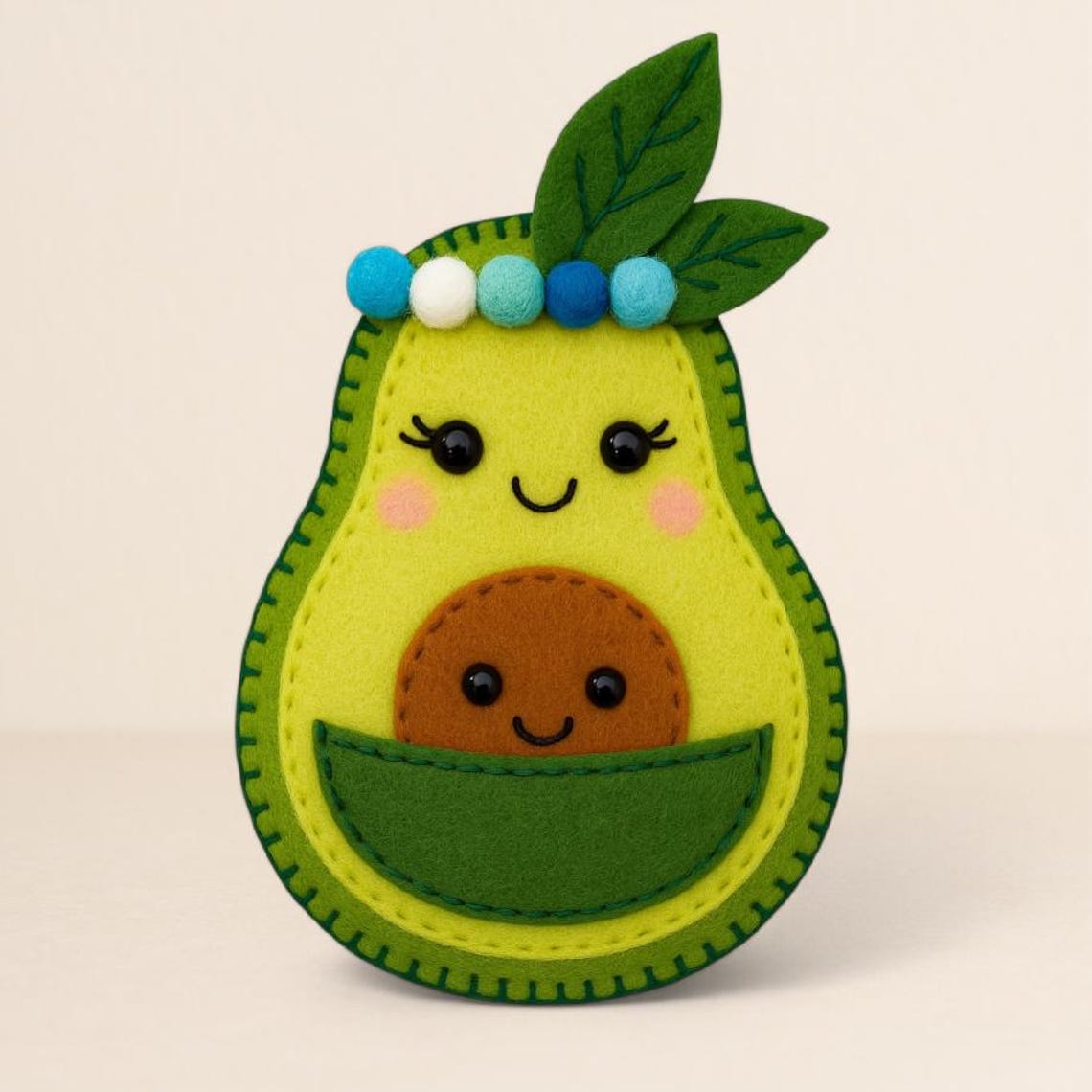 Felt Avocado Mom and Baby Sewing Pattern: DIY Kawaii Ornament (PDF SVG ...