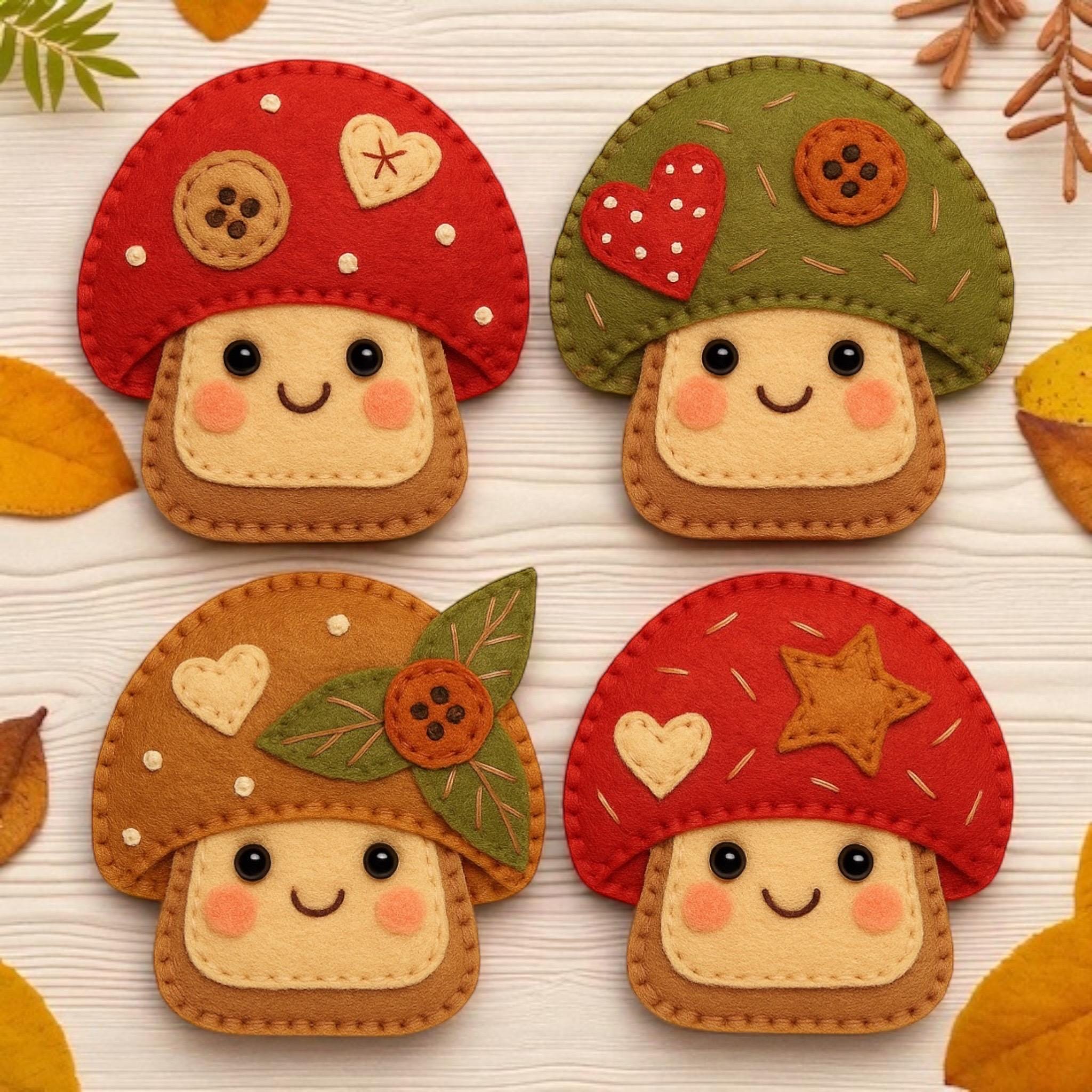 Felt Woodland Ornament Sewing Pattern – Animals, Mushrooms, Owls (PDF & SVG) - Etsy