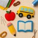 Felt Back to School Ornaments Sewing Pattern: Apple, Book, Bus, Pencil ...