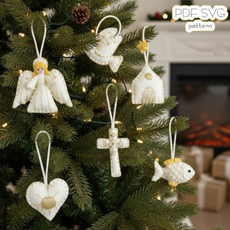 Religious Felt Christmas Ornament DIY Sewing Pattern (PDF, SVG) - Etsy