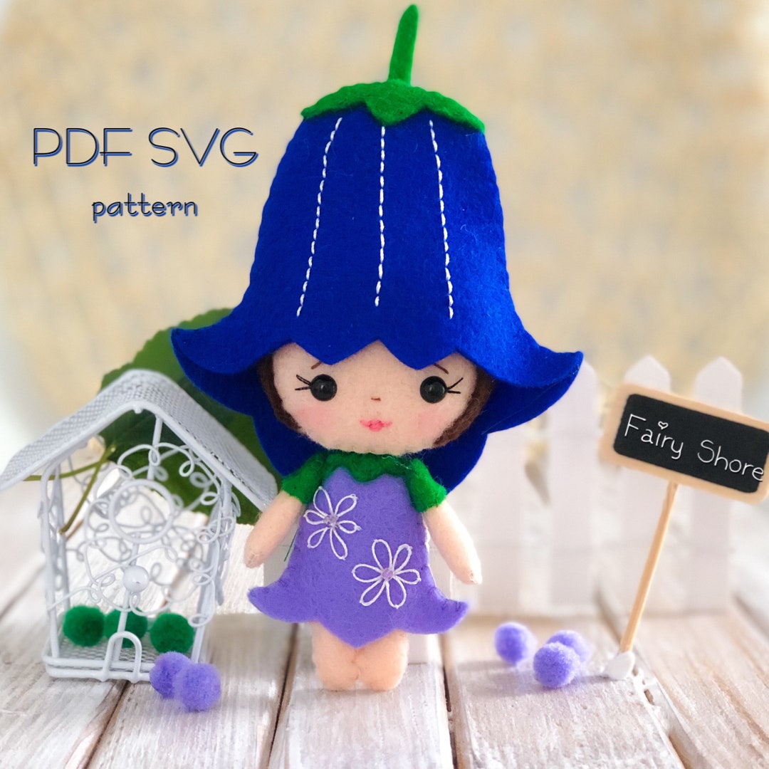 PDF SVG Flower Felt Hand Sewing Pattern Bluebell Doll, DIY Fairy ...