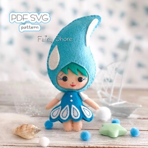 Water Drop Fairy Doll PDF & SVG Felt Hand Sewing Pattern – DIY Easy ...