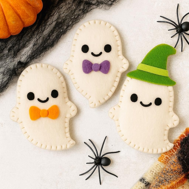 Halloween Felt Ornament Sewing Pattern Bundle: Ghosts, Cats, Voodoo ...
