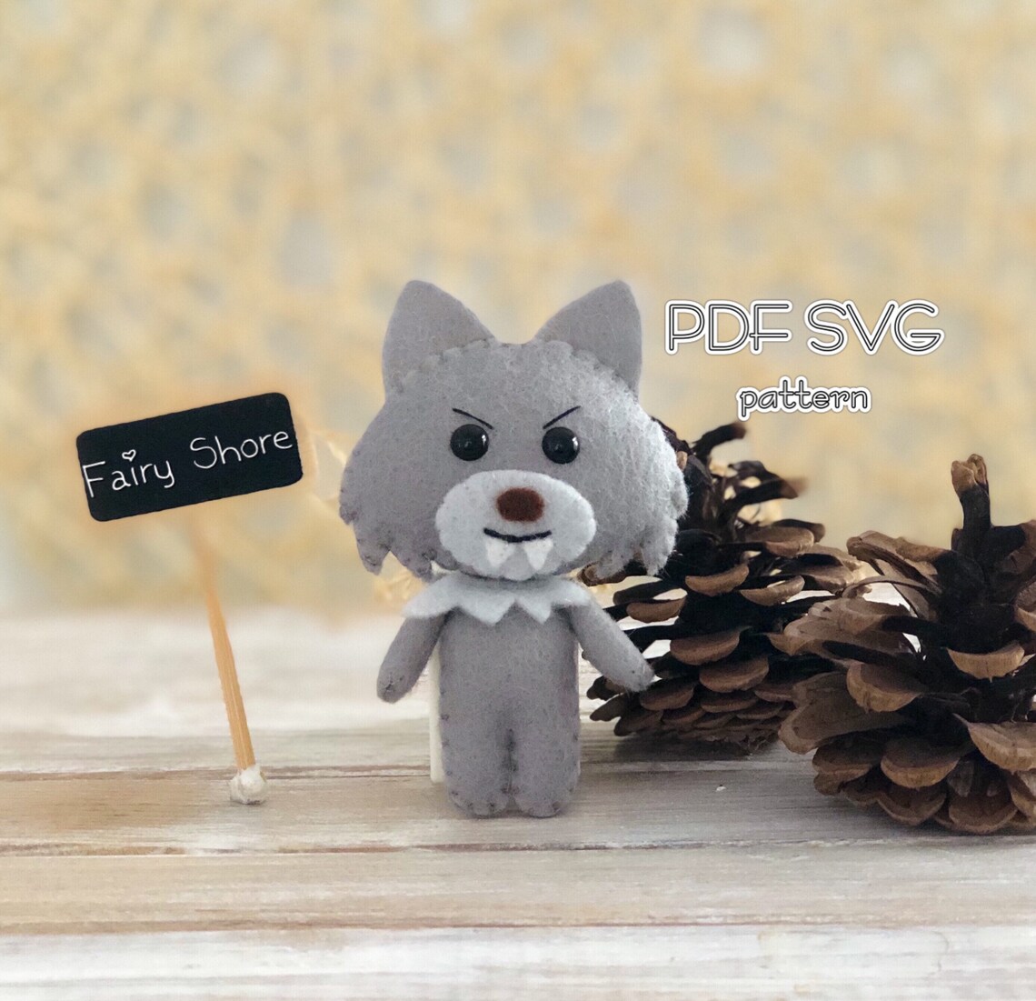 Wolf PDF SVG Felt Doll Pattern Easy Sewing Pattern for - Etsy