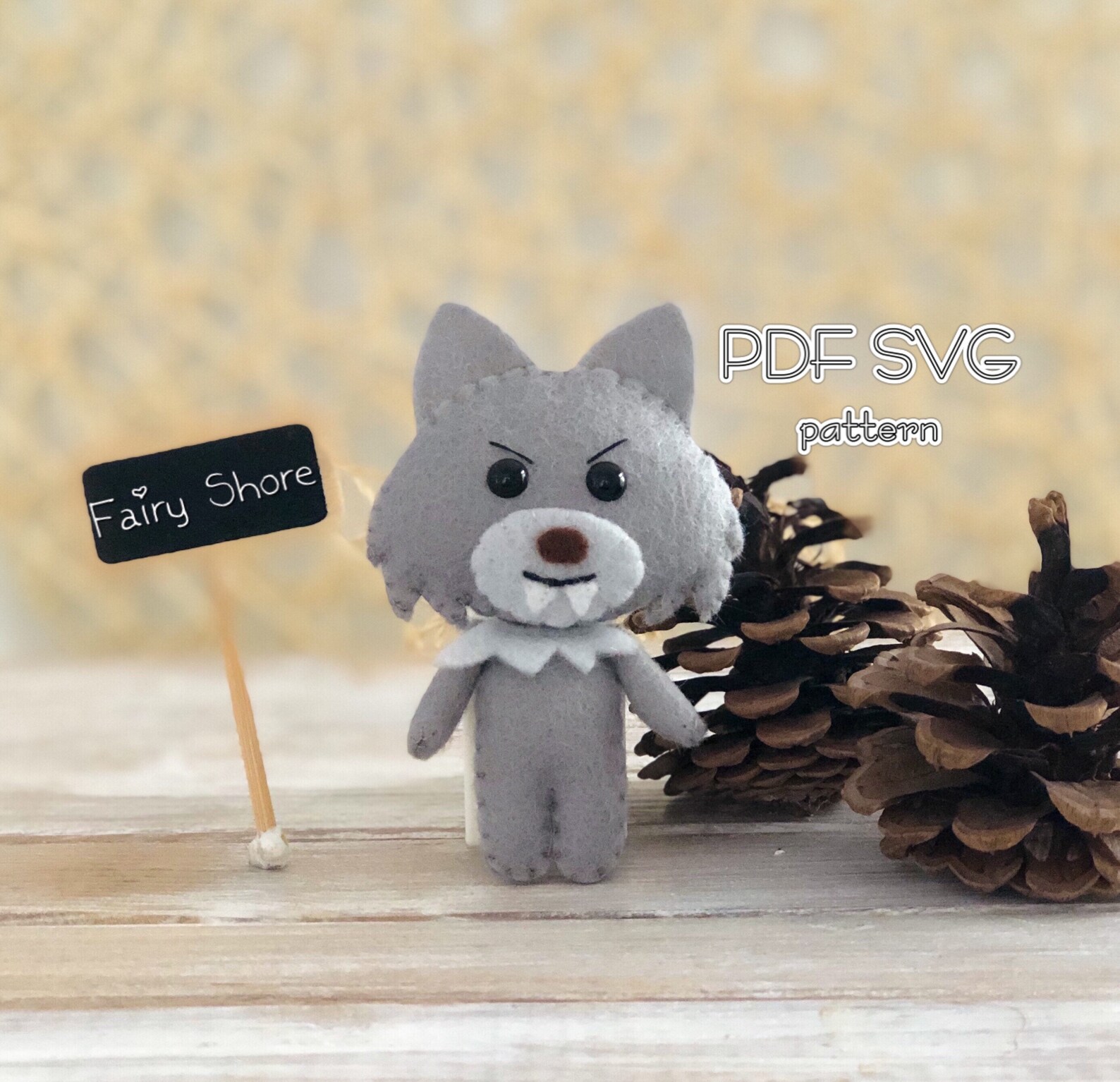 Wolf PDF SVG Felt Doll Pattern Easy Sewing Pattern for - Etsy