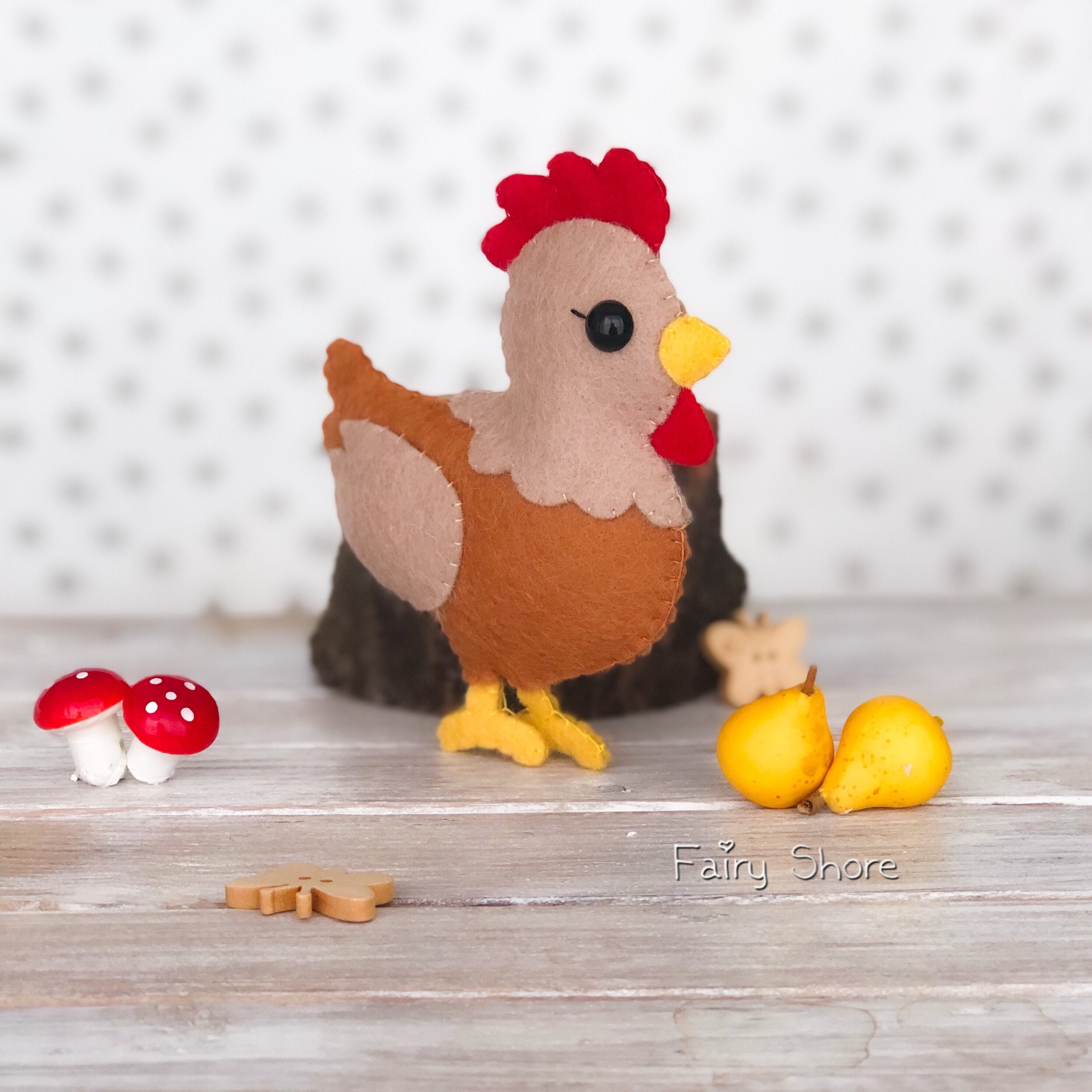 Felt Chicken PDF SVG Pattern Easy Felt Animal DIY Felt Hen. - Etsy
