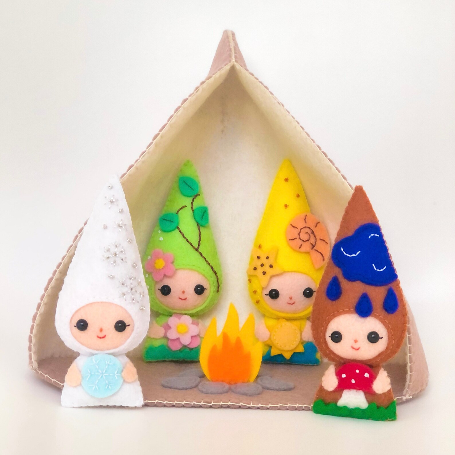 Four Seasons Gnomes PDF SVG Felt Pattern. Winter Spring | Etsy