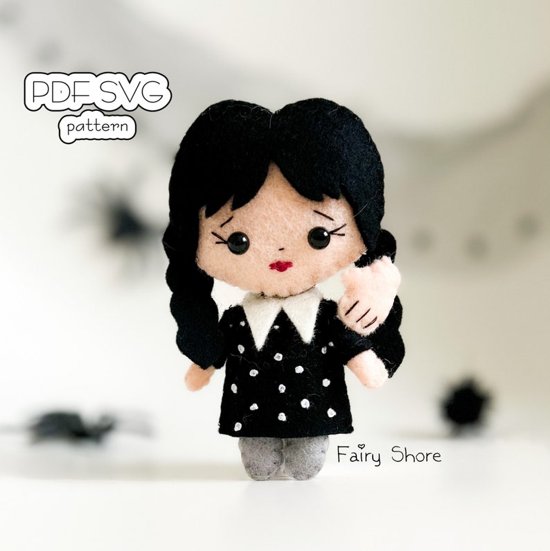 DIY Felt Wednesday Addams PDF Pattern With SVG Files - Etsy