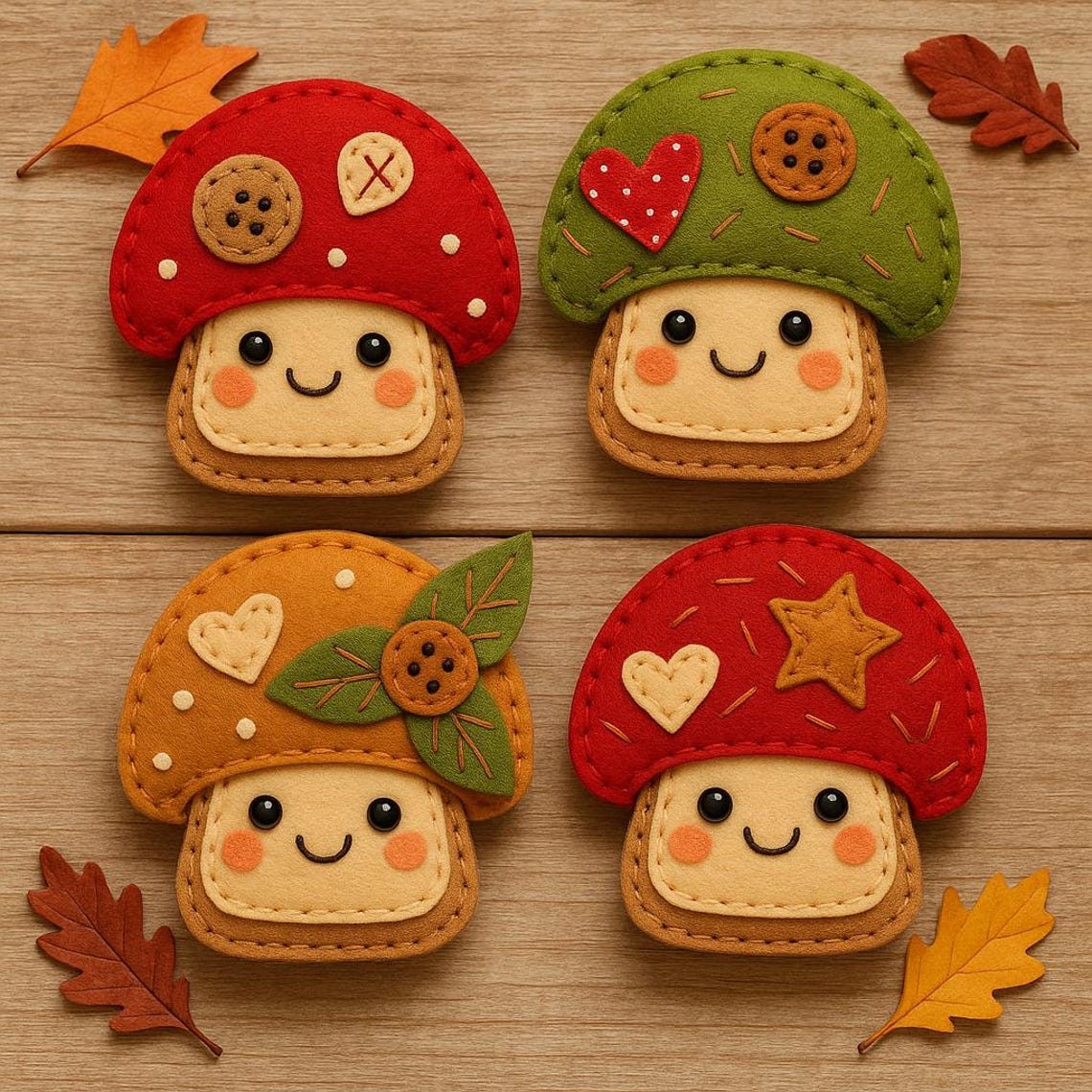 Mushroom Sewing Pattern: Felt Ornament DIY Autumn Fall Decor (PDF SVG ...