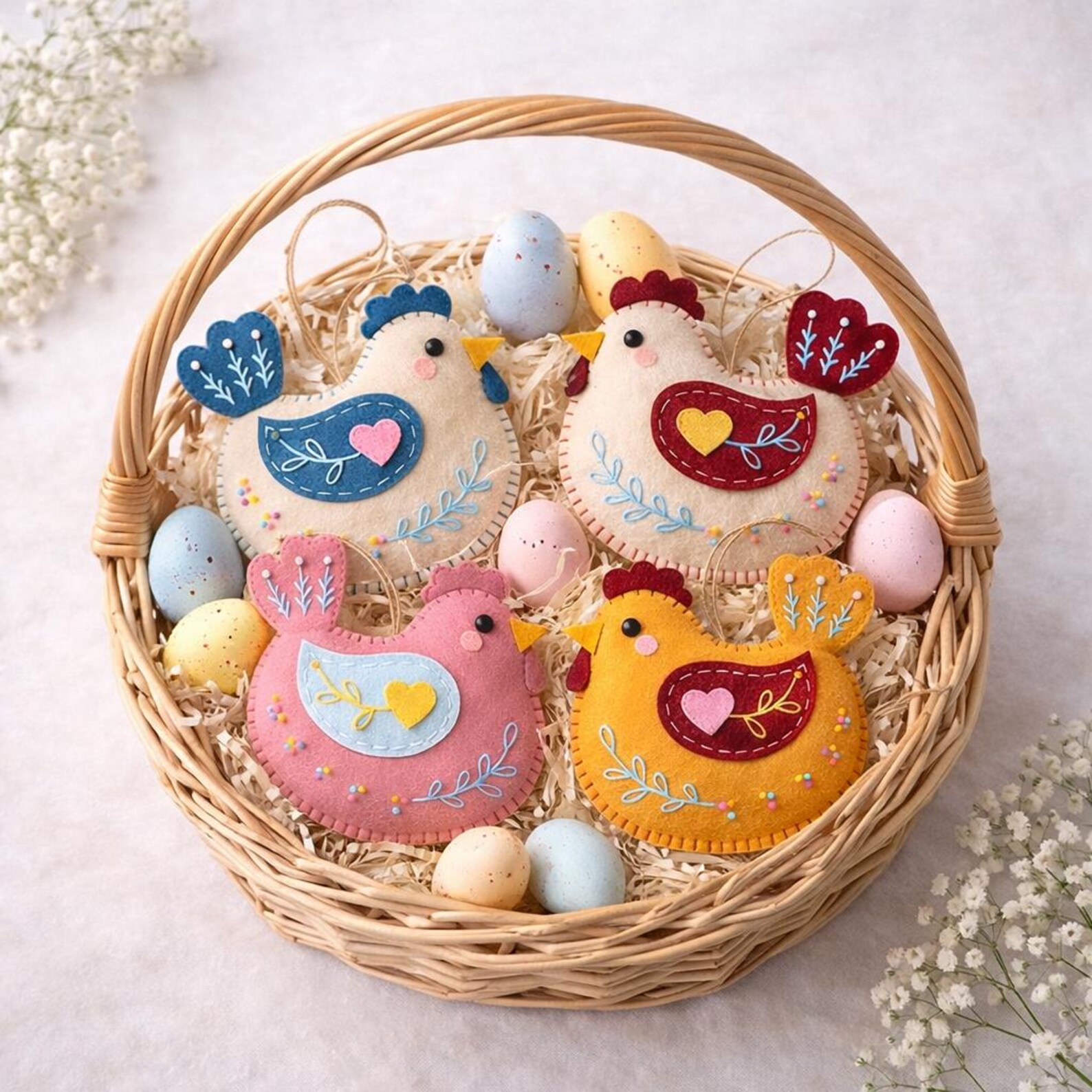 Easter Felt Hen Ornaments Sewing Pattern – Folk Chicken Decor (PDF SVG ...