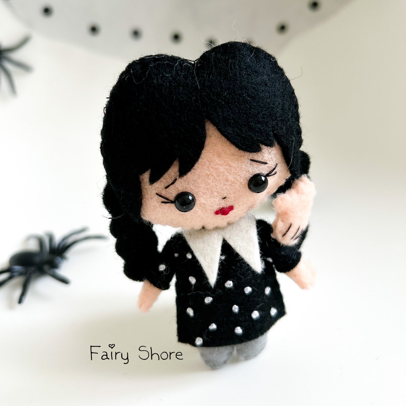 Wednesday Addams Felt Doll Sewing Pattern: DIY Halloween Decor (PDF ...