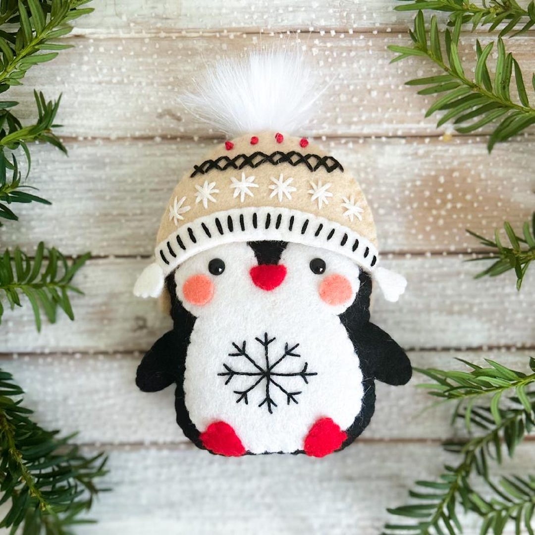 Felt Penguin Ornament Sewing Pattern: Winter Christmas DIY (PDF Pattern ...