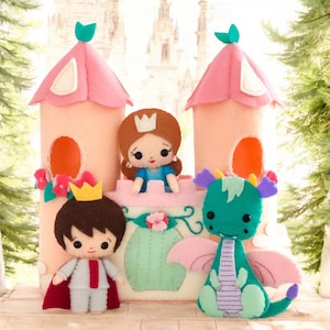 Fairy Tale Playset Sewing Pattern - Felt Castle, Dragon, Princess ...