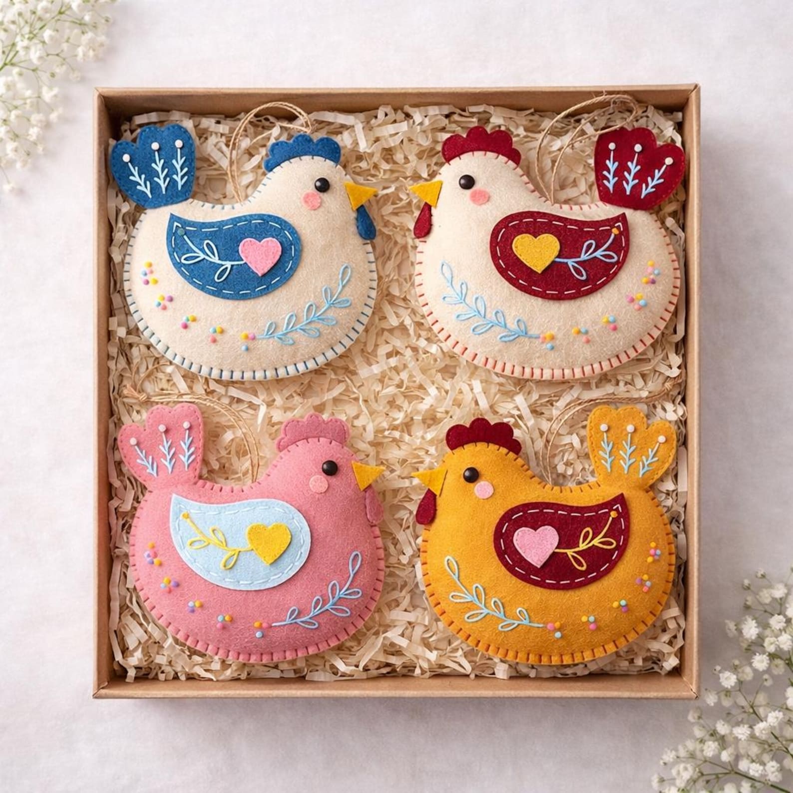 Easter Felt Hen Ornaments Sewing Pattern – Folk Chicken Decor (PDF SVG ...