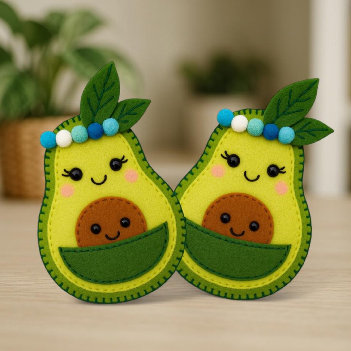 Felt Avocado Mom and Baby Sewing Pattern: DIY Kawaii Ornament (PDF SVG ...